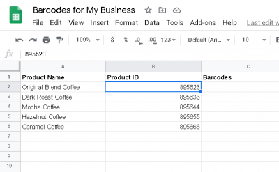 How to Create a Barcode In Google Sheets & Microsoft Excel - Barcode Blog