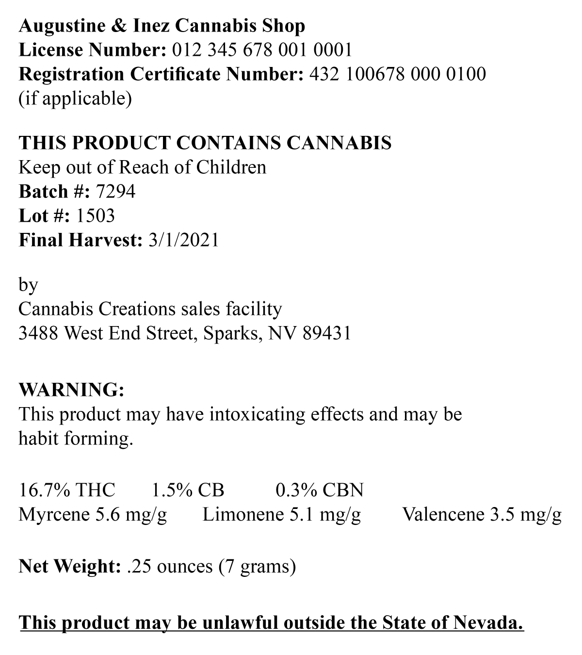 Nevada Cannabis Compliance Labels - Barcode Blog