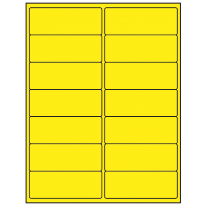 4" x 1.5" Fluorescent Yellow Rectangular Sheet Labels - Style 100 ...
