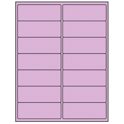 4" x 1.5" Pastel Purple Rectangular Sheet Labels - Style 100 - Smith Corona