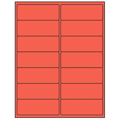 4" x 1.5" Red Rectangular Sheet Labels - Style 100 - Smith Corona