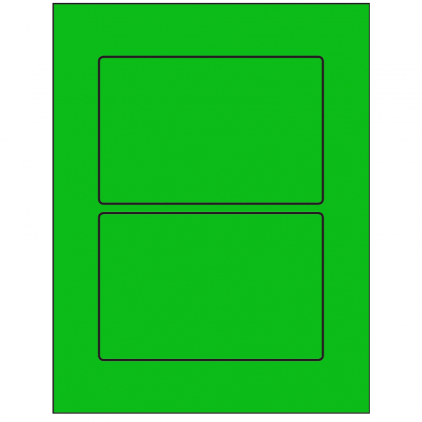 6" x 4" Fluorescent Green Rectangular Sheet Labels - Style 106 - Smith ...