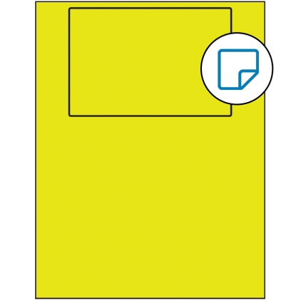 6" x 4" Fluorescent Yellow Rectangular Sheet Labels - Removable ...