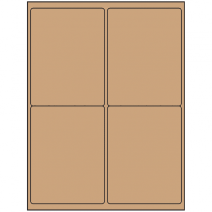 4" x 5" Brown Kraft Rectangular Sheet Labels (4-UP) - Style 11 - Smith ...