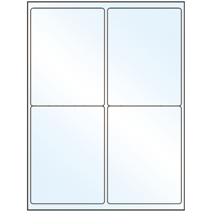 4" x 5" Crystal Clear Rectangular Sheet Labels (4-UP) - Style 11 ...