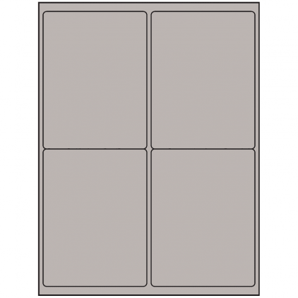 4" x 5" Gray Rectangular Sheet Labels (4-UP) - Style 11 - Smith Corona