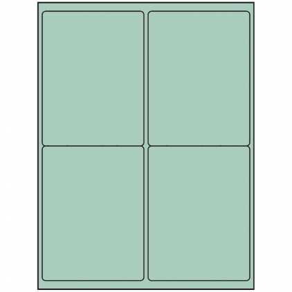 4" x 5" Pastel Green Rectangular Sheet Labels (4-UP) - Style 11 - Smith ...
