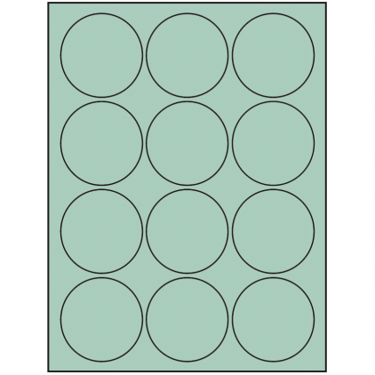 2.5" Pastel Green Circular Sheet Labels - Style 140 - Smith Corona