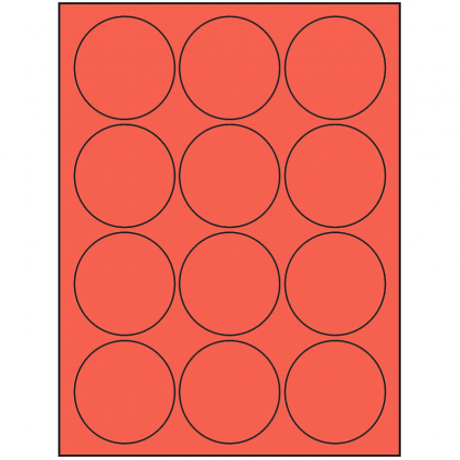 2.5" Red Circular Sheet Labels - Style 140 - Smith Corona