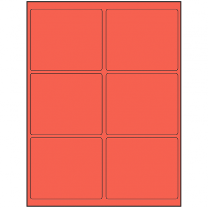 4" x 3.25" Red Rectangular Sheet Labels - Style 165 - Smith Corona