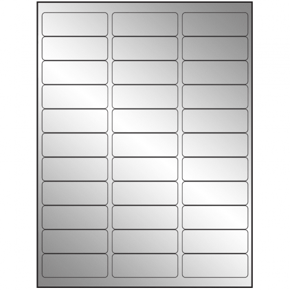 2.625" x 0.875" Silver Foil Rectangular Sheet Labels - Style 180 ...