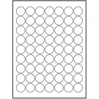 1" White Matte Litho Circular Sheet Labels - Style 185 - Smith Corona