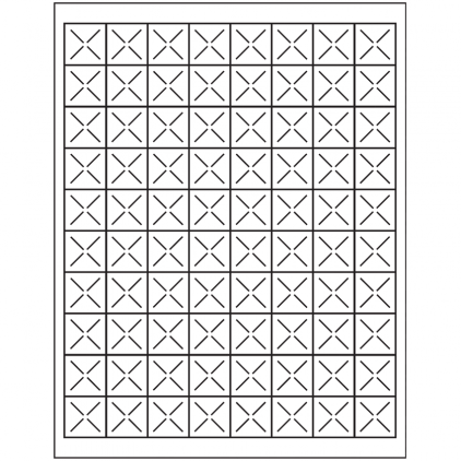 1" x 1" Clear Matte Square Sheet Labels - Style 187 - Smith Corona