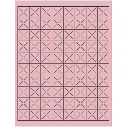 1" x 1" Pastel Pink Square Sheet Labels - Style 187 - Smith Corona