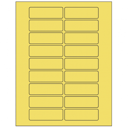 3" x 1" Pastel Yellow Rectangular Sheet Labels - Style 198 - Smith Corona