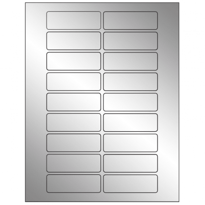 3" x 1" Silver Foil Rectangular Sheet Labels - Style 198 - Smith Corona
