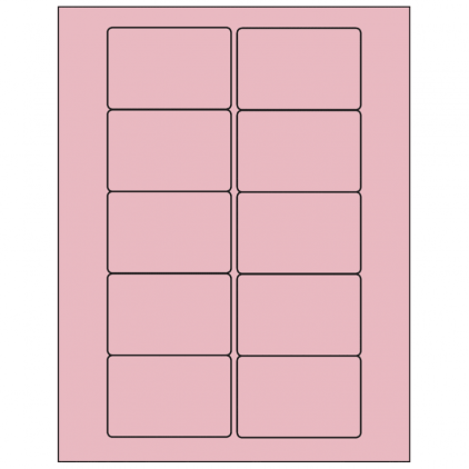 3" x 2" Pastel Pink Rectangular Sheet Labels - Style 199 - Smith Corona