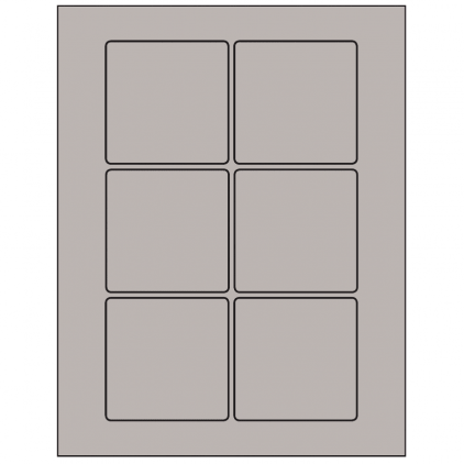 3" x 3" Gray Square Sheet Labels - Style 201 - Smith Corona