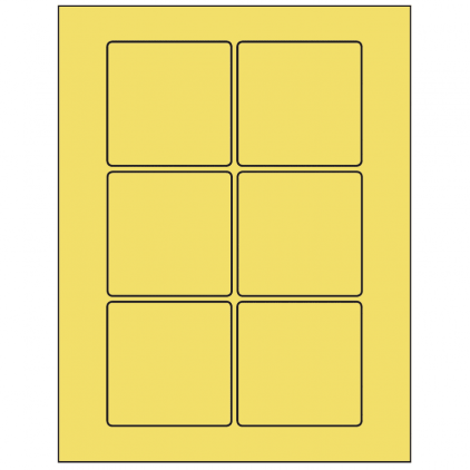 3" x 3" Pastel Yellow Square Sheet Labels - Style 201 - Smith Corona
