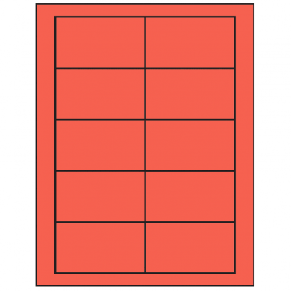 3.5" x 2" Red Rectangular Sheet Labels - Style 202 - Smith Corona