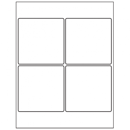 4" x 4" White Square Sheet Labels - Style 204 - Smith Corona