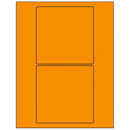 5" x 5" Fluorescent Orange Square Sheet Labels - Style 206 - Smith Corona