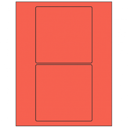 5" x 5" Red Square Sheet Labels - Style 206 - Smith Corona