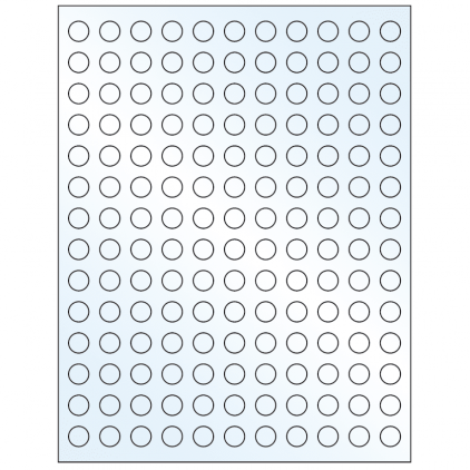 0.5" White Mid Gloss Circular Sheet Labels - Style 208 - Smith Corona