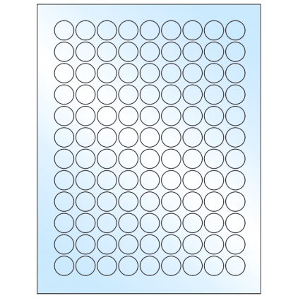 0.75" White Premium High Gloss Circular Sheet Labels - Style 209 ...