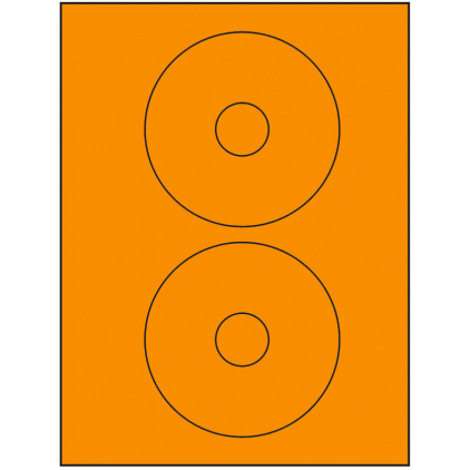 4.5" Fluorescent Orange Circular Sheet Labels - Style 20 - Smith Corona
