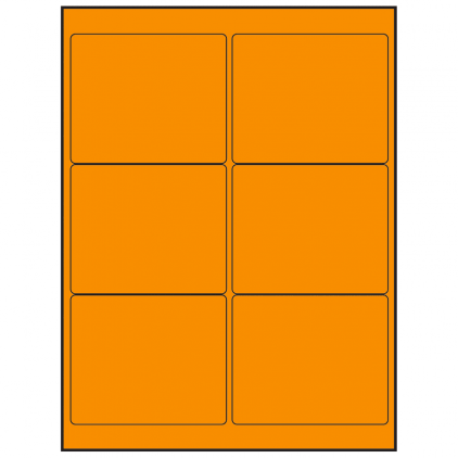 4" x 3" Fluorescent Orange Rectangular Sheet Labels - Style 210 - Smith ...