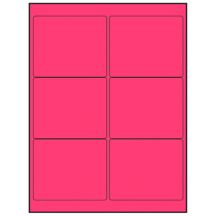 4" x 3" Fluorescent Pink Rectangular Sheet Labels - Style 210 - Smith ...