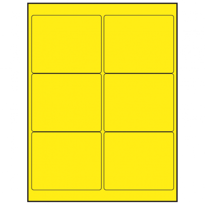 4" x 3" Fluorescent Yellow Rectangular Sheet Labels - Style 210 - Smith ...