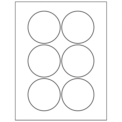 3" White Matte Litho Circular Sheet Labels - Style 213 - Smith Corona