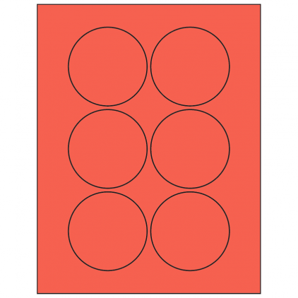 3" Red Circular Sheet Labels - Style 213 - Smith Corona