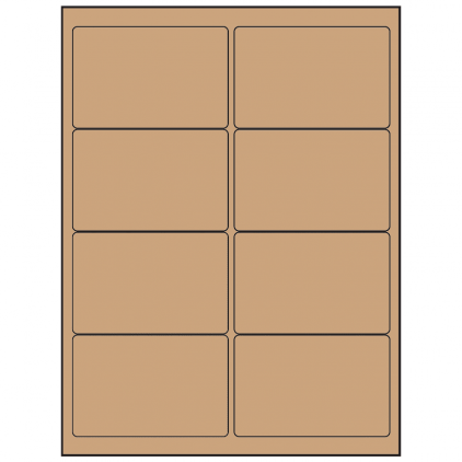 4" x 2.5" Brown Kraft Rectangular Sheet Labels - Style 215 - Smith Corona