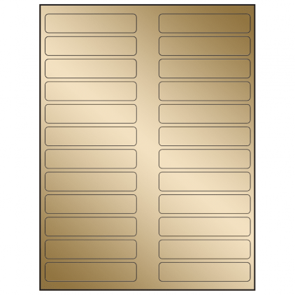 3.5" x 0.75" Gold Foil Rectangular Sheet Labels - Style 220 - Smith Corona