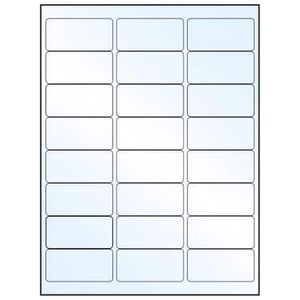 2.625" x 1.25" White Mid Gloss Rectangular Sheet Labels - Style 240 ...