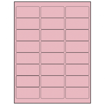 2.625" x 1.25" Pastel Pink Rectangular Sheet Labels - Style 240 - Smith ...