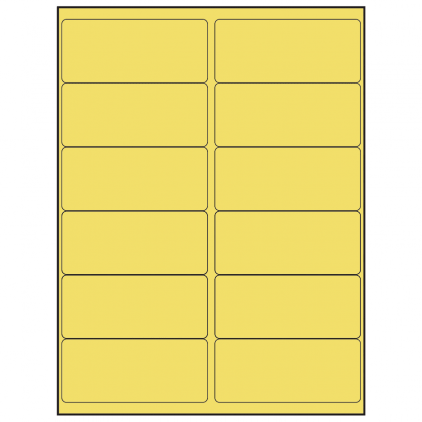 4" x 1.75" Pastel Yellow Rectangular Sheet Labels - Style 275 - Smith ...