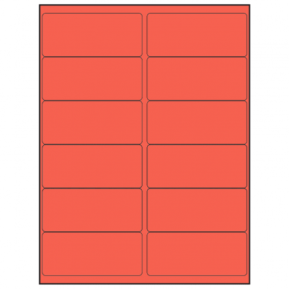 4" x 1.75" Red Rectangular Sheet Labels - Style 275 - Smith Corona