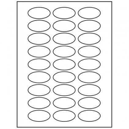 2" x 1" White Oval Sheet Labels - Style 280 - Smith Corona