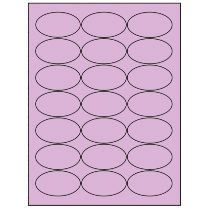 2.5" x 1.375" Pastel Purple Oval Sheet Labels - Style 285 - Smith Corona