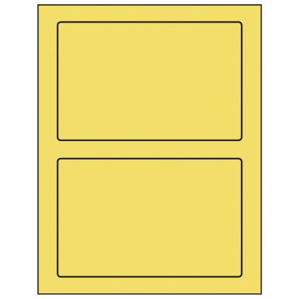 7" x 4.5" Pastel Yellow Rectangular Sheet Labels - Style 28 - Smith Corona