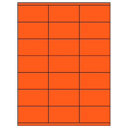 2.83" x 1.5" Fluorescent Red Rectangular Sheet Labels - Style 325 ...