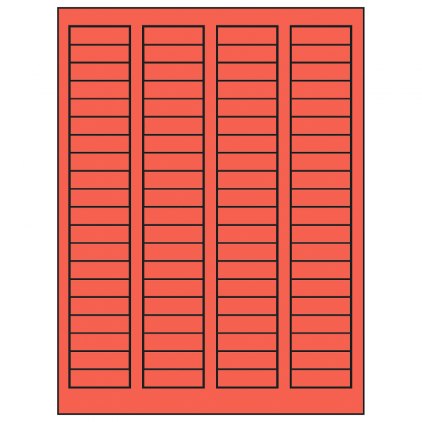 1.7225" x 0.5" Red Rectangular Sheet Labels - Style 350 - Smith Corona