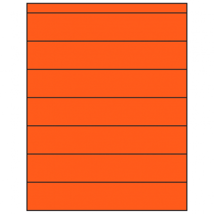 8.5" x 1.5" Fluorescent Red Rectangular Sheet Labels - Style 390 ...
