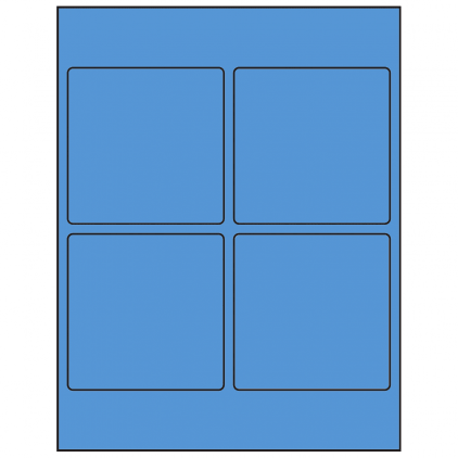 3.875" x 3.875" Fluorescent Blue Square Sheet Labels - Style 395 ...