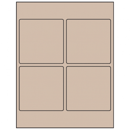 3.875" x 3.875" Pastel Tan Square Sheet Labels - Style 395 - Smith Corona