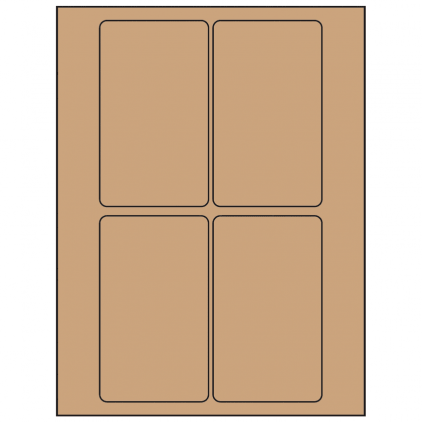 3" x 5" Brown Kraft Rectangular Sheet Labels - Style 415 - Smith Corona